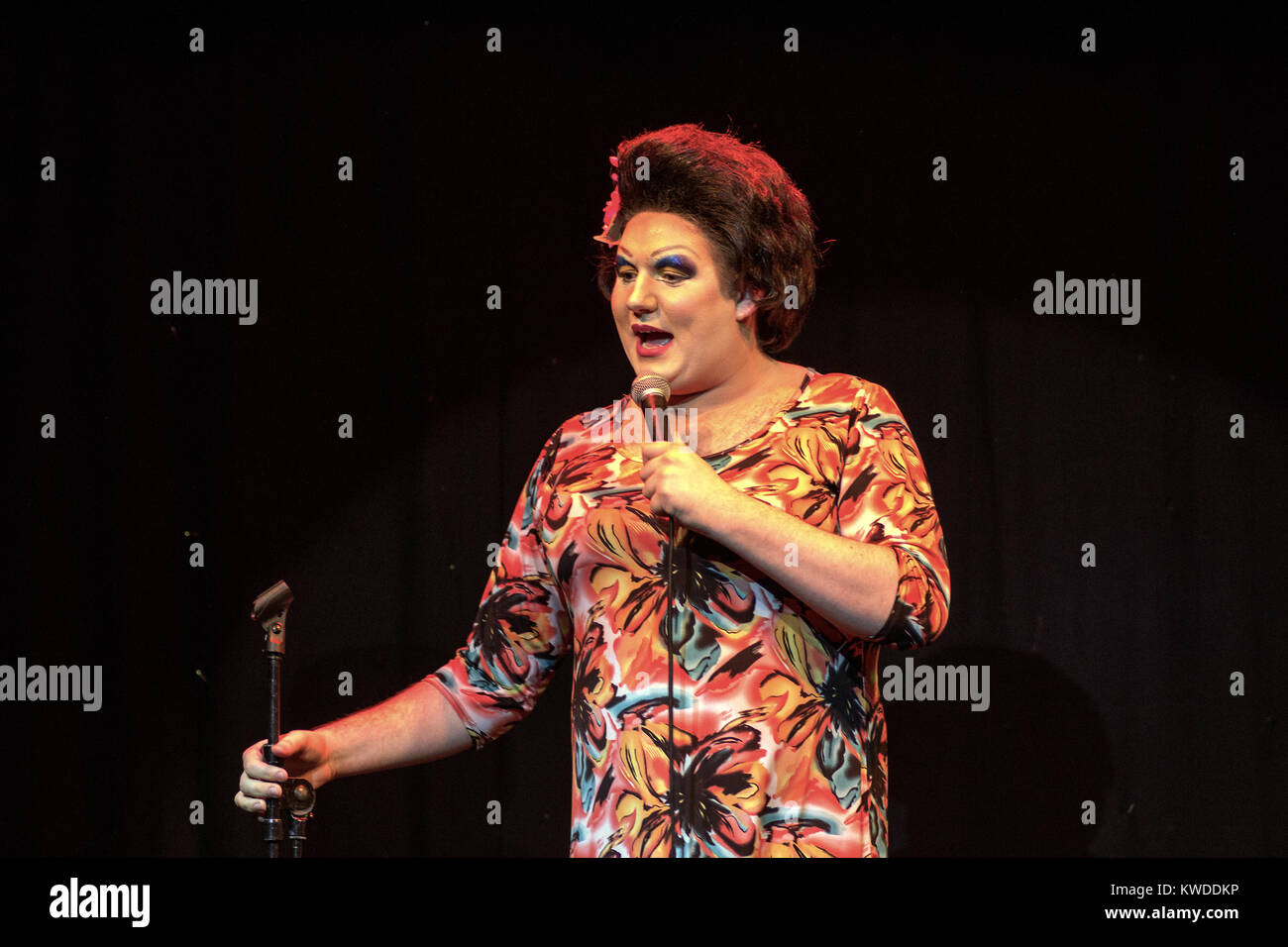 Drag queen comedian, Nancy Clench, performing at The Voodoo Rooms on ...