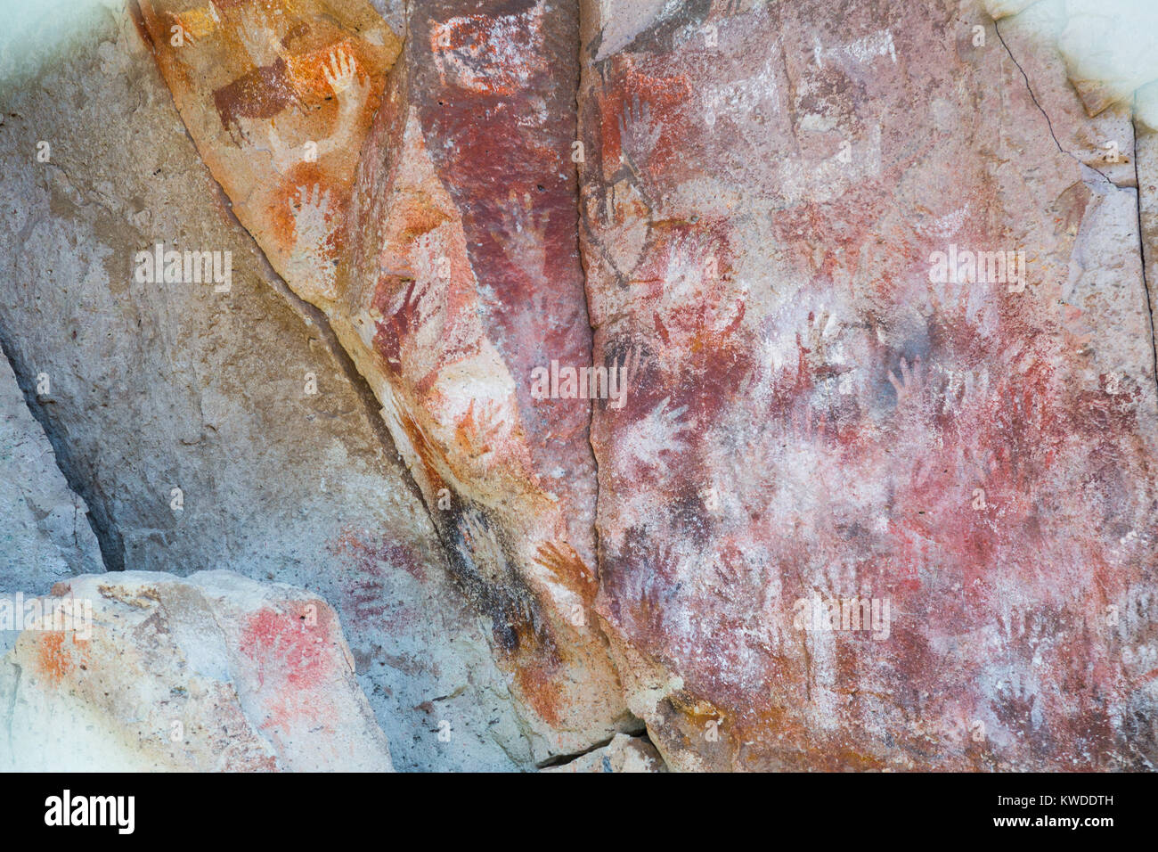 Cave paintings in caves of Cueva de las Manos, Santa Cruz Province ...
