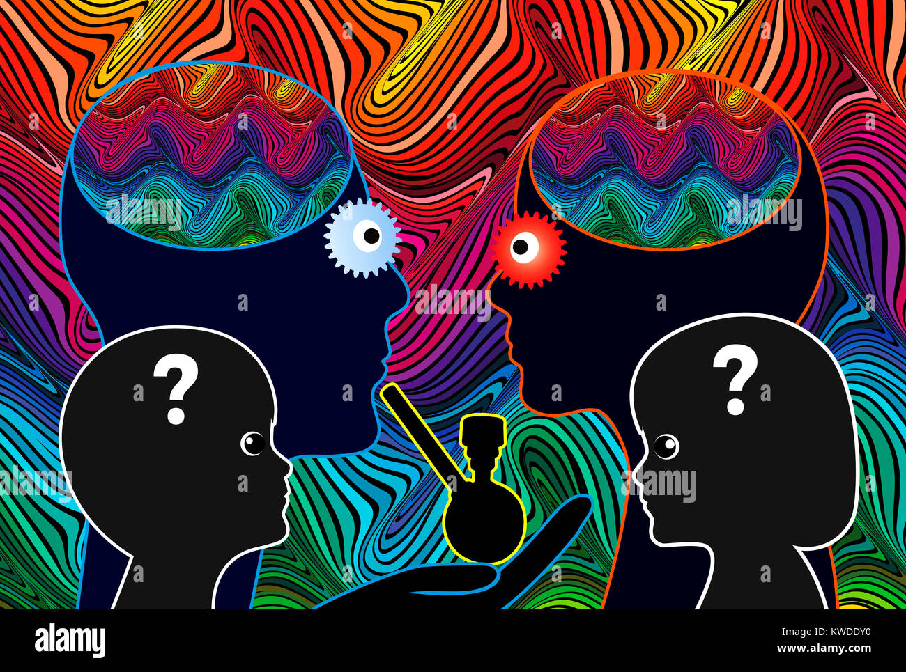 Adults who are taking drugs are negative role models for children Stock ...