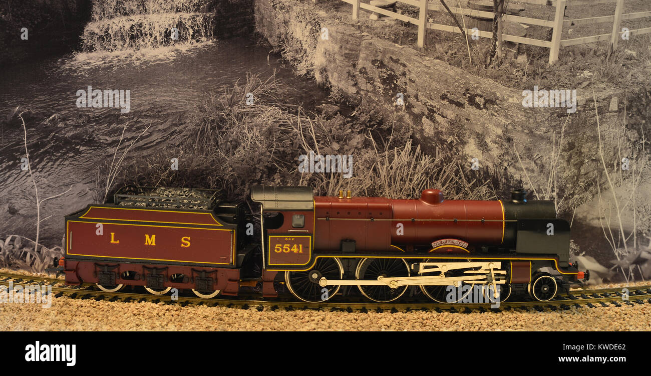 Duke of Sutherland model locomotive on a scenic background Stock Photo ...