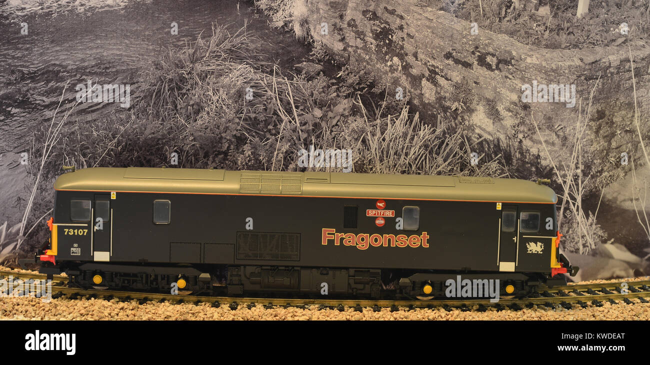 Model of a class 73 Diesel Locomotive set in a scenic backdrop Stock ...