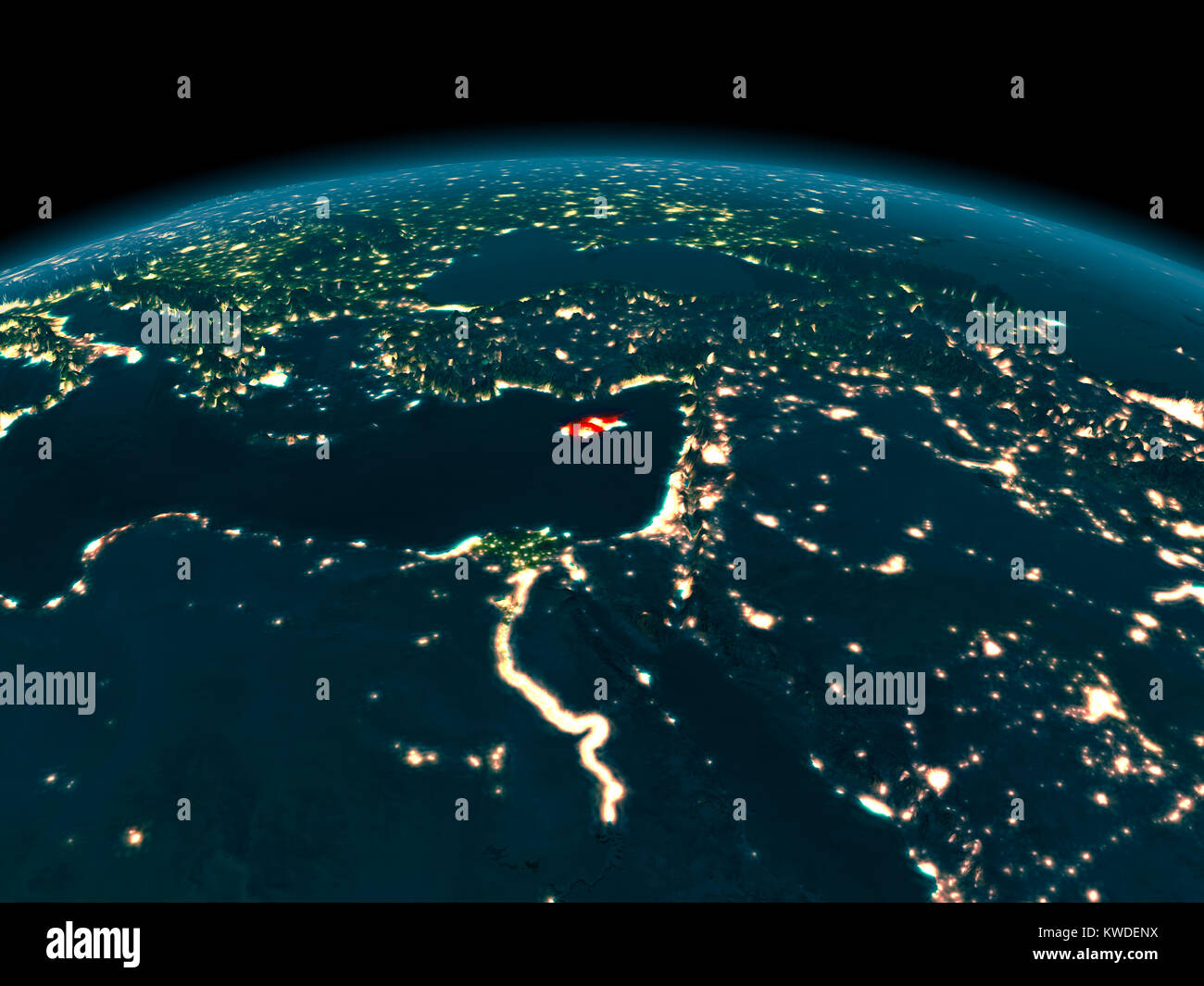 Highlighted satellite image of cyprus hi-res stock photography and ...