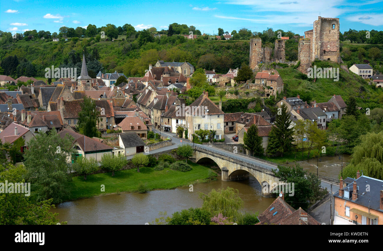 Herisson designated “Petite Cité de Caractère". View on the castel of ...