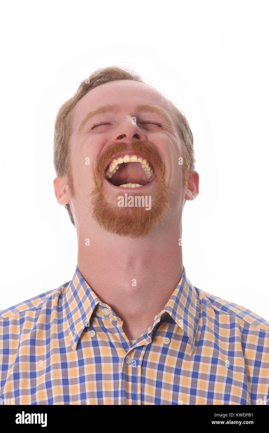 Portrait of smiling man on white background Stock Photo - Alamy