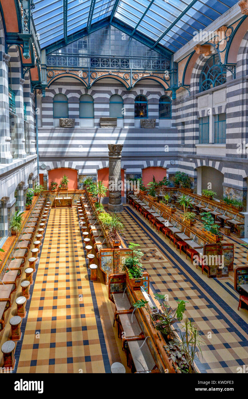 The Spa building in the Neo-Byzantine style at Le Mont-Dore. Puy de ...