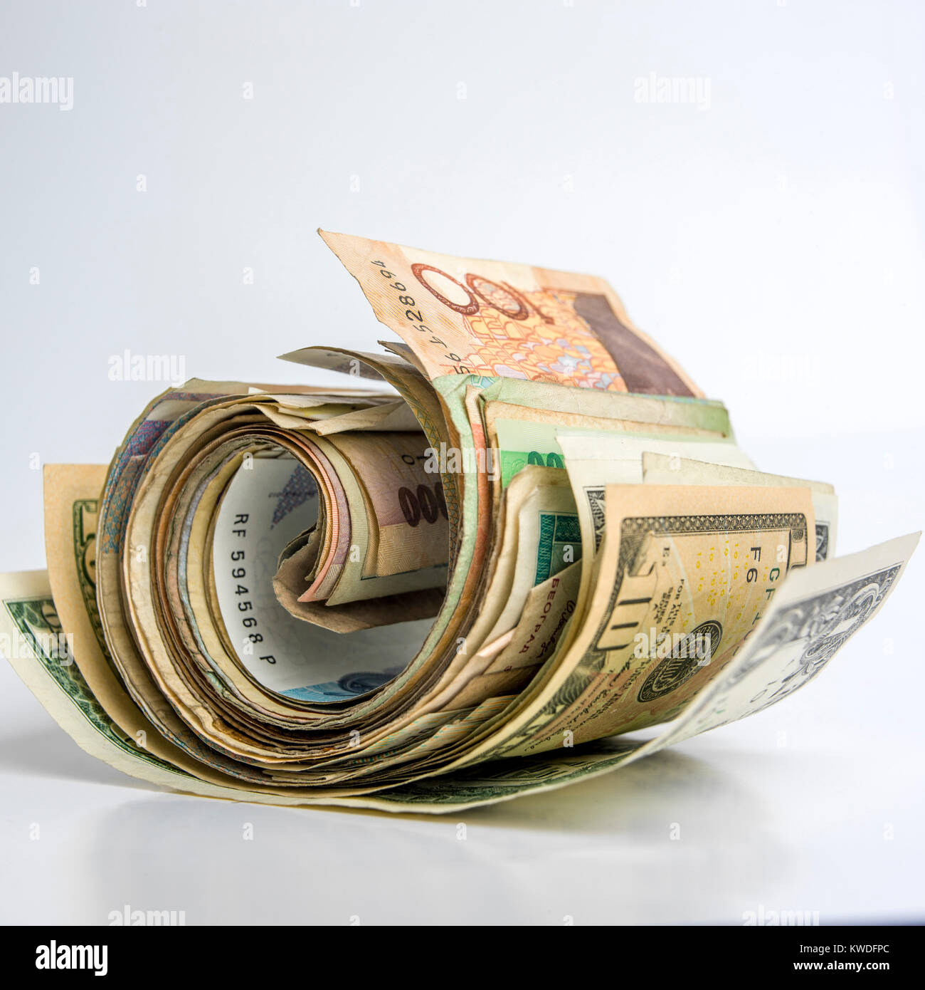 Roll of banknotes Stock Photo - Alamy