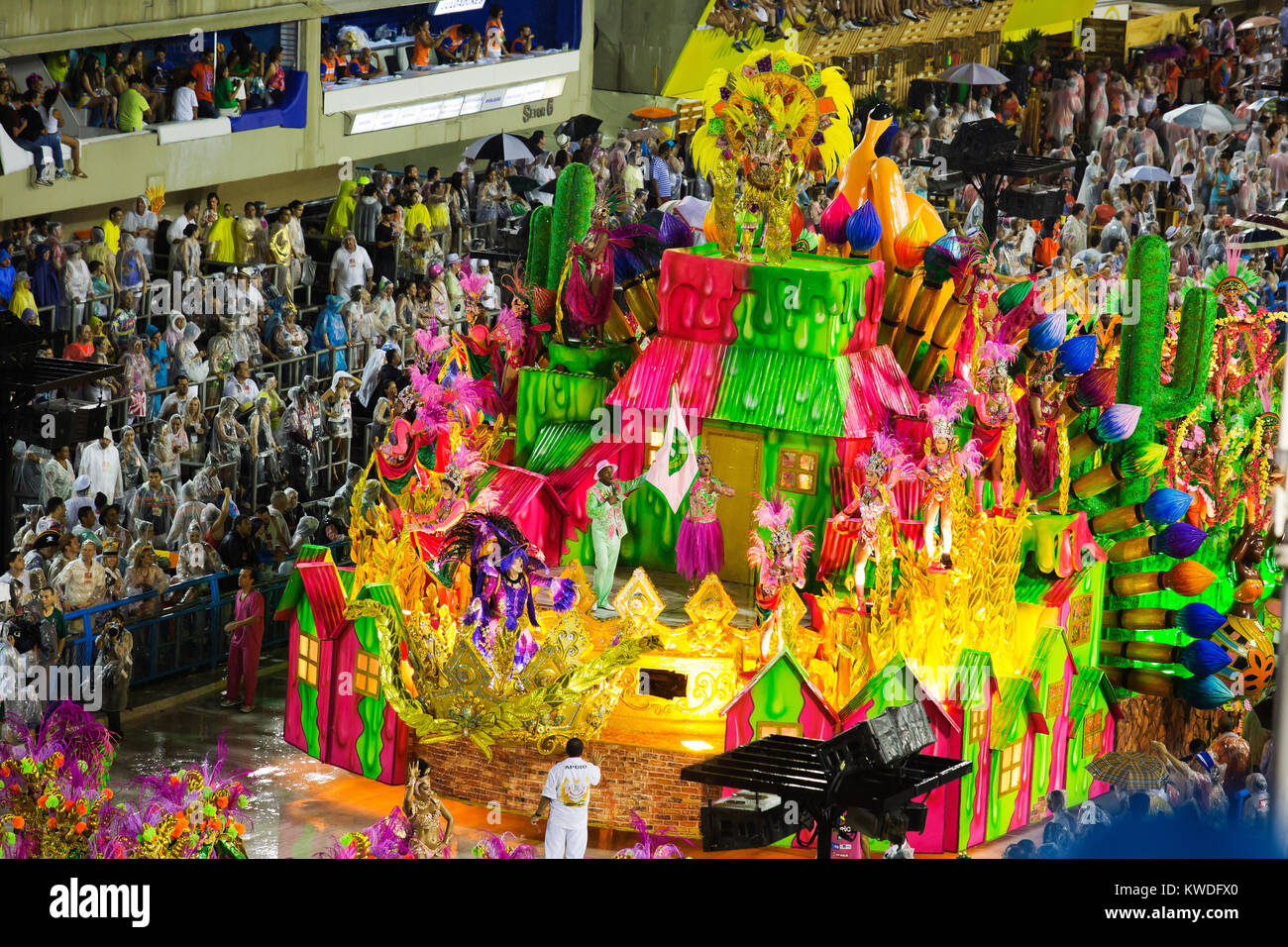Carnival in Rio, the samba school parade starts at sambodromo, with the ...