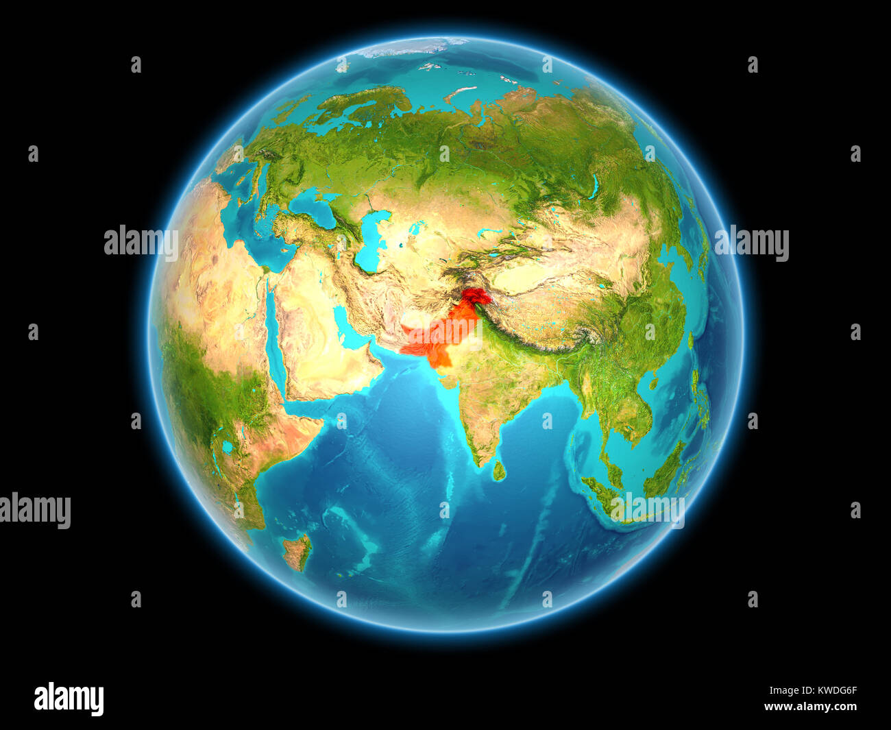 Pakistan 3d earth in space hi-res stock photography and images - Alamy