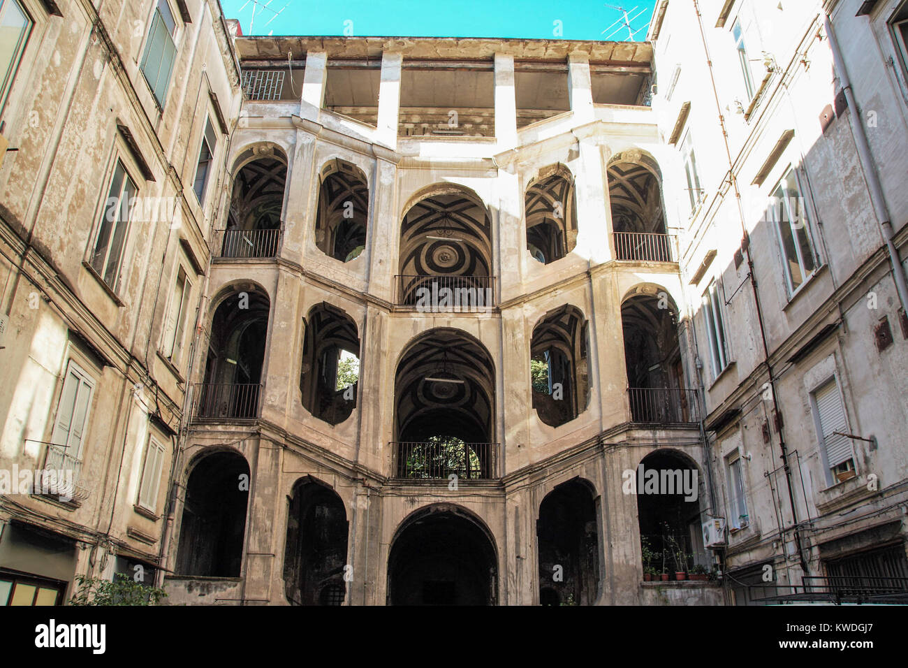 the baroque stairs of Palazzo Sanfelice , Naples Italy Stock Photo - Alamy