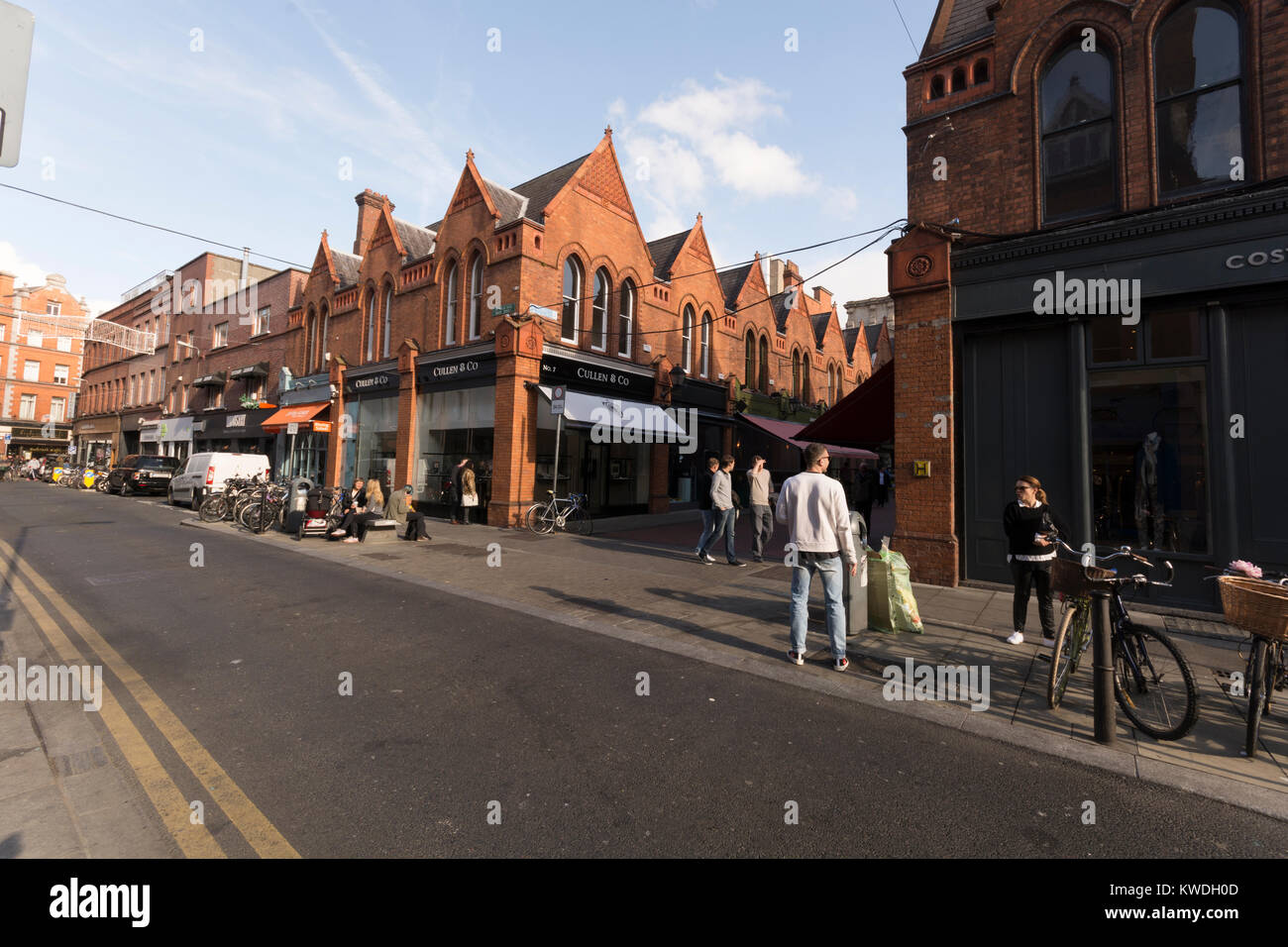 Drury street cross with Castle Market. Downtown Dublin. Ireland Stock ...