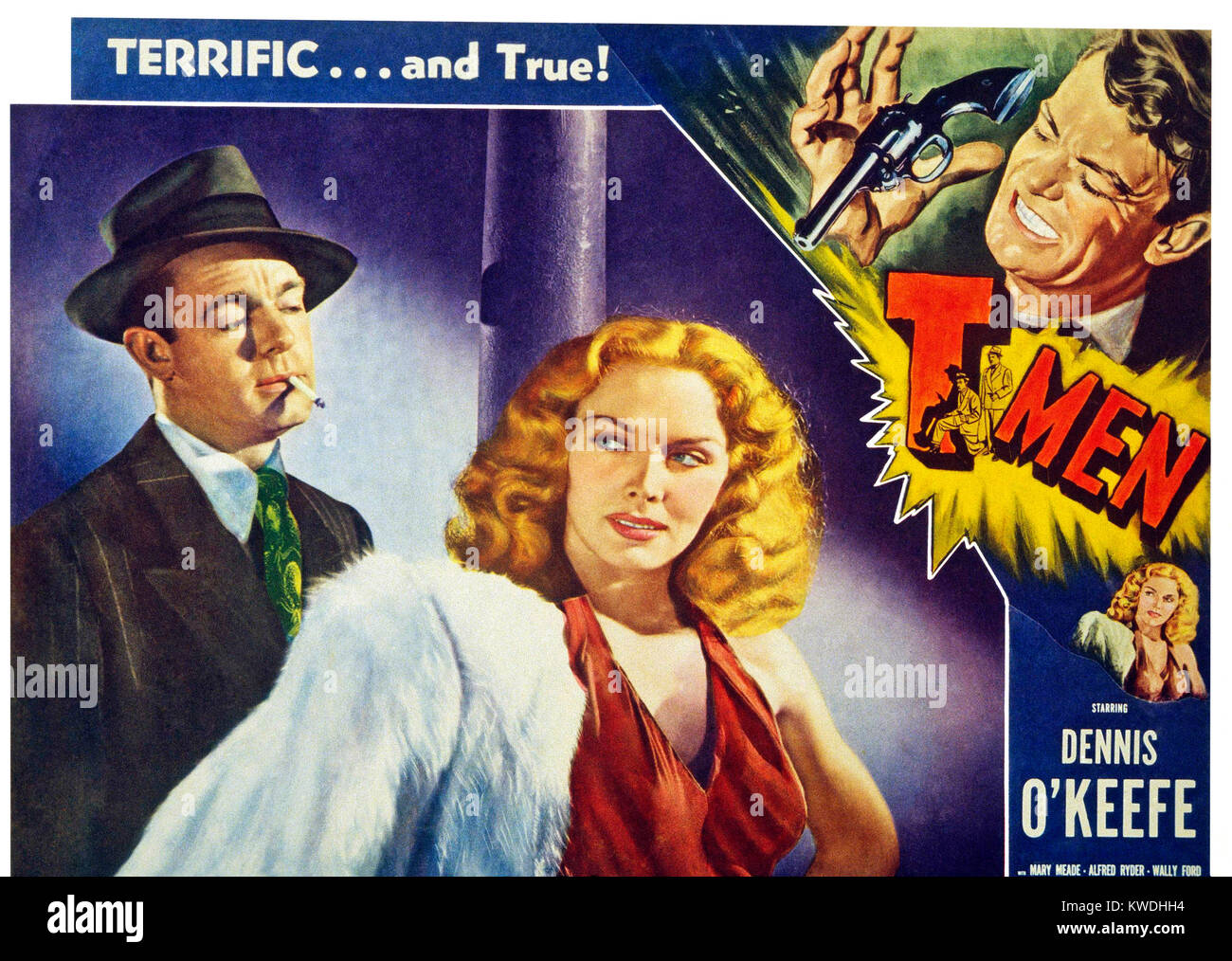 T-MEN, US lobbycard, from left: Dennis O'Keefe, Mary Meade, 1947 Stock Photo - Alamy