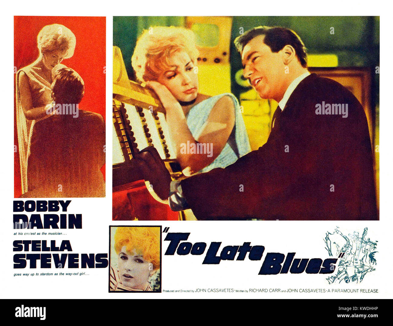 TOO LATE BLUES, US lobbycard, from left: Stella Stevens, Bobby Darin ...