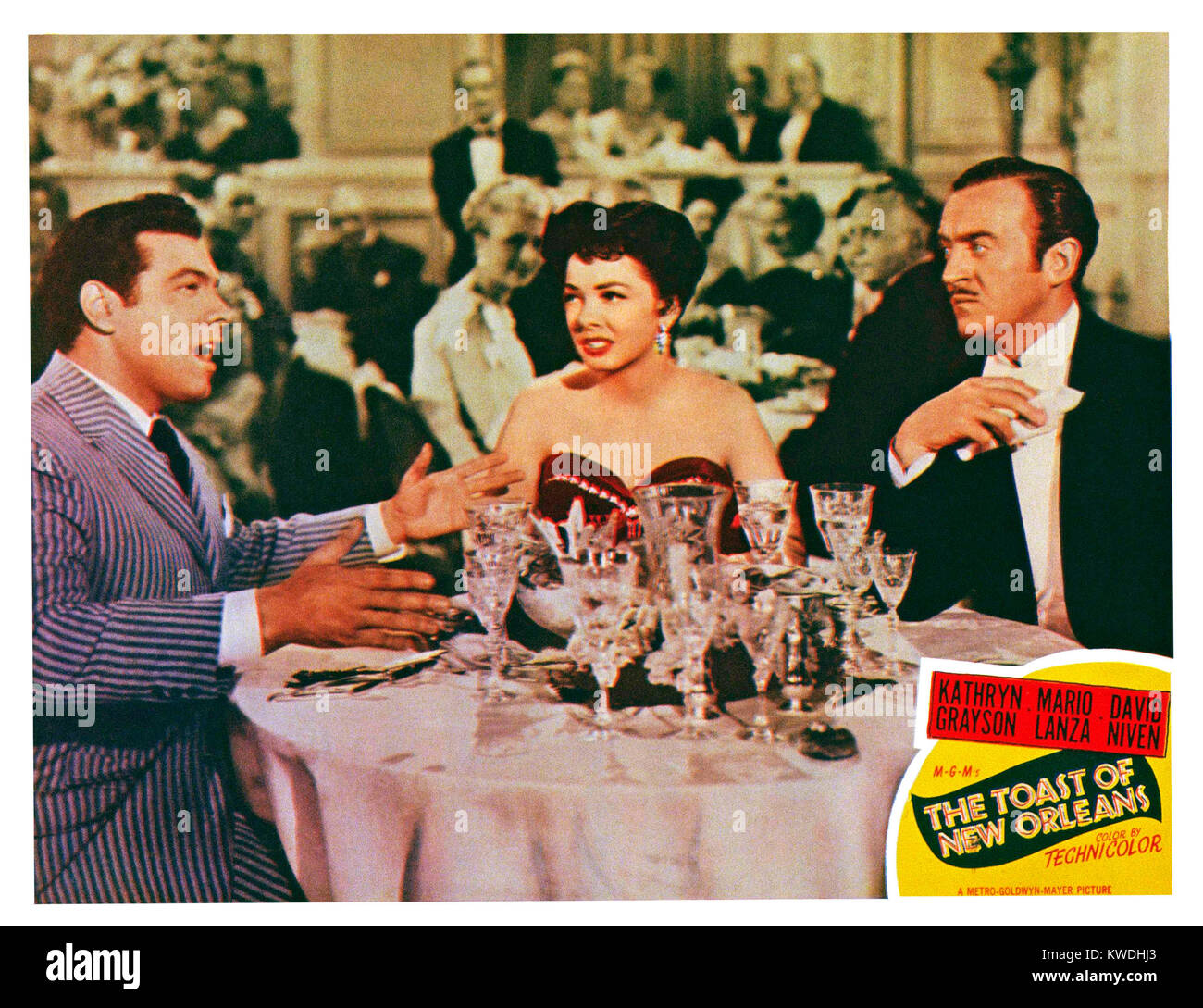 THE TOAST OF NEW ORLEANS, US lobbycard, from left: Mario Lanza, Kathryn ...