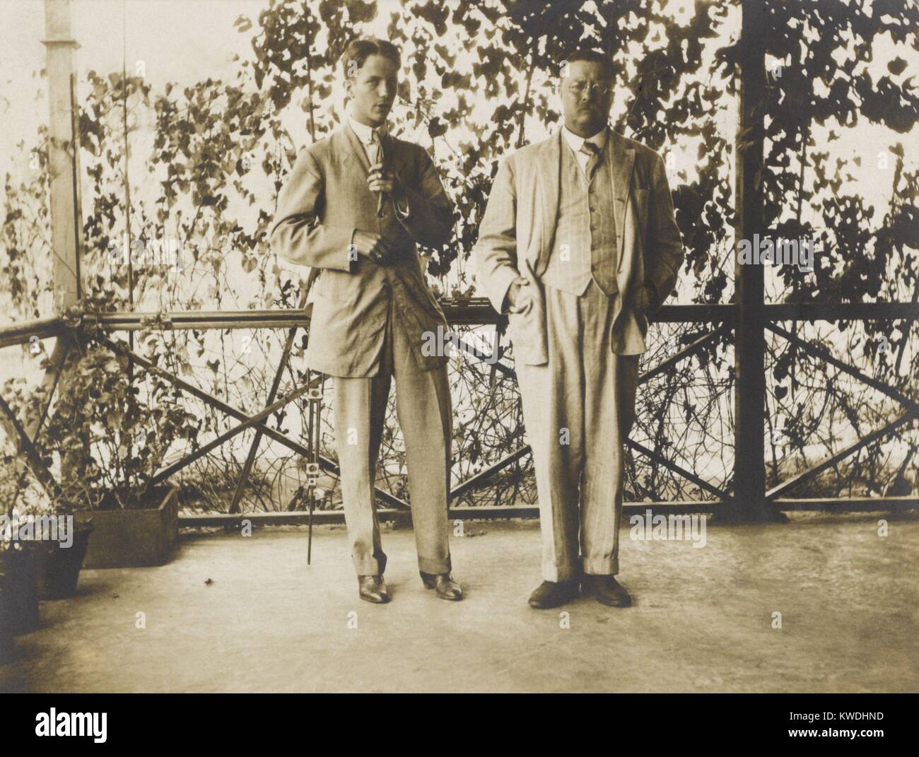 Former President, Colonel Theodore Roosevelt and his son, Kermit, in ...