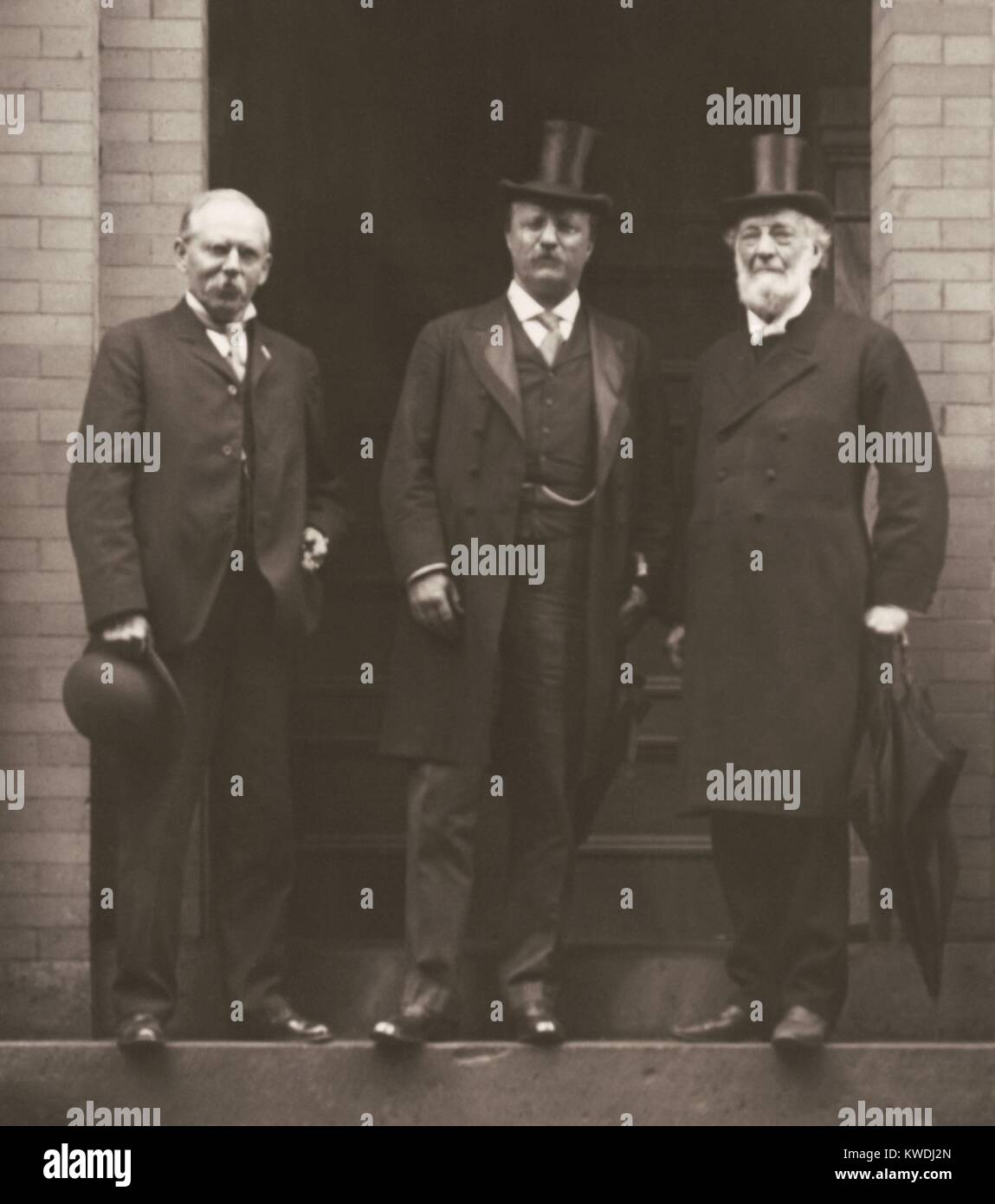 President Theodore Roosevelt, John Heyl Vincent, and Jacob Riis at ...