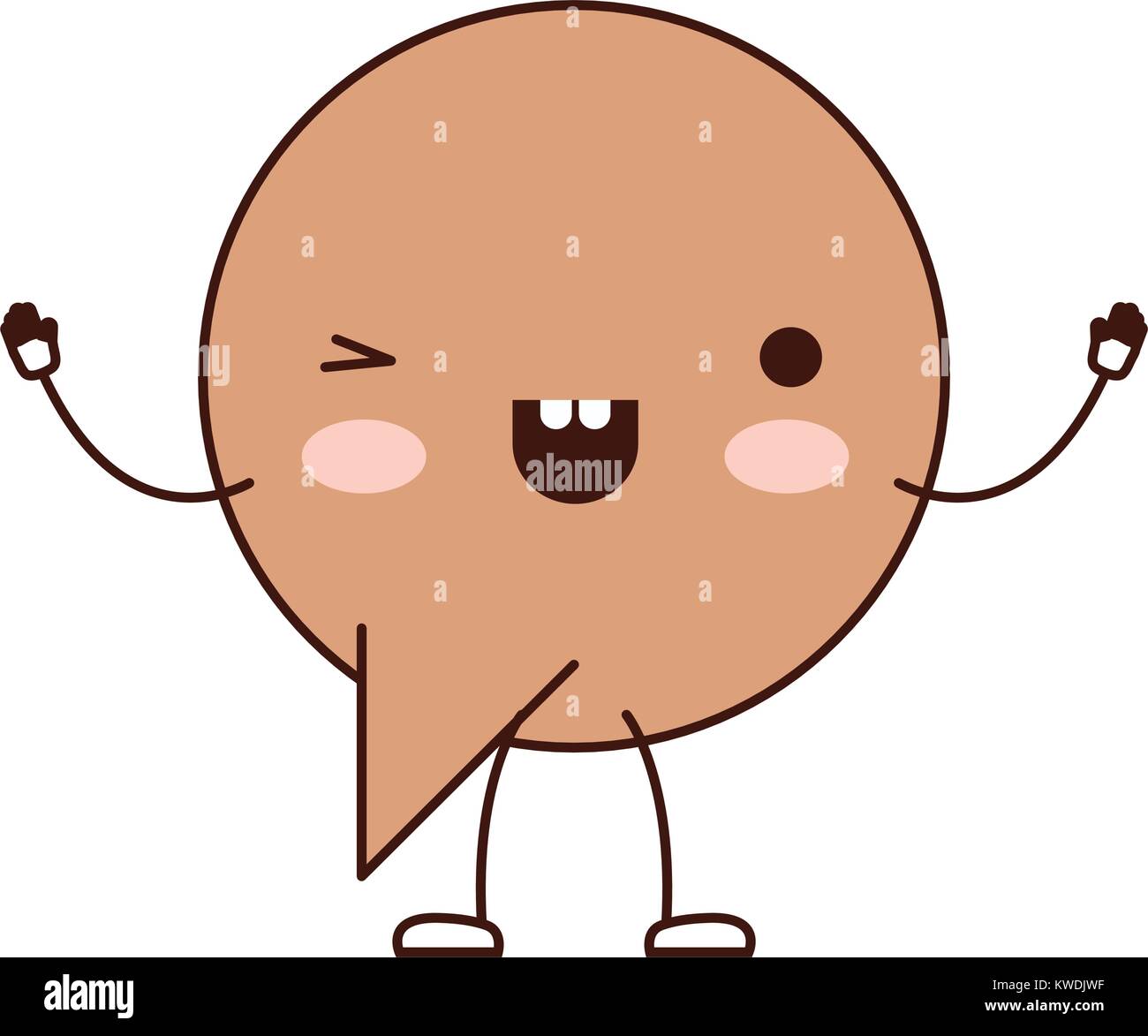 animated kawaii circular dialogue speech with tail in colorful ...