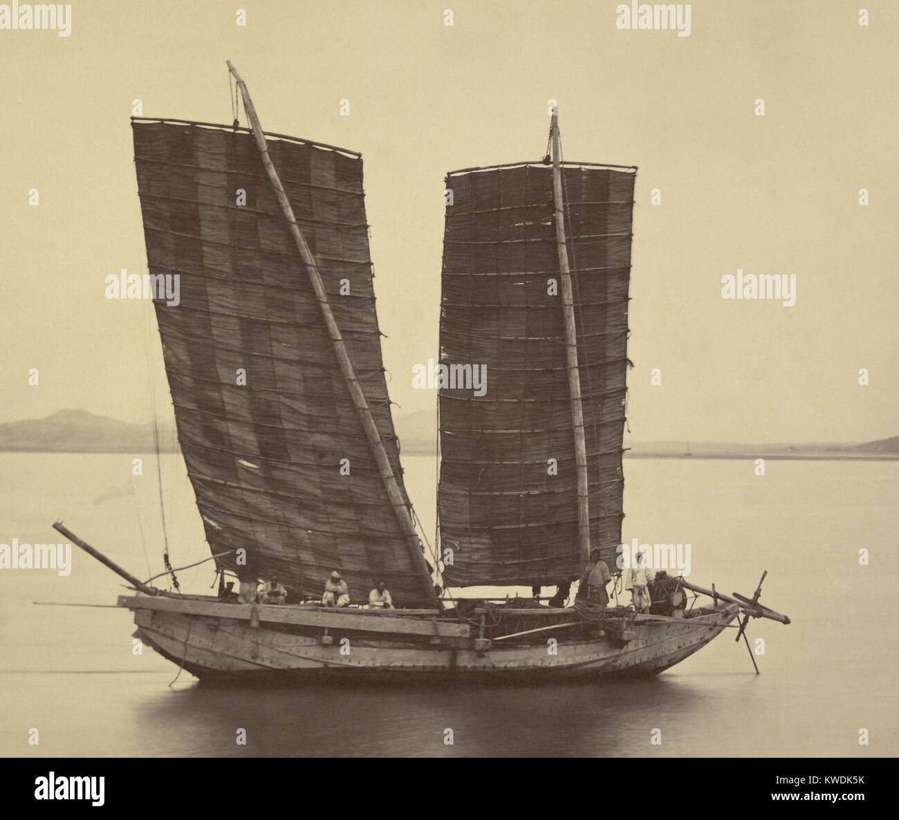 First Korean Junk Bringing Dispatches to the USS Colorado, after she ...