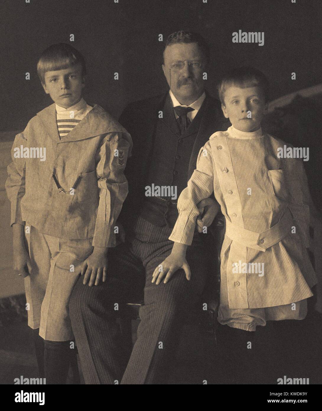 President Theodore Roosevelt with his two youngest children, Archie ...