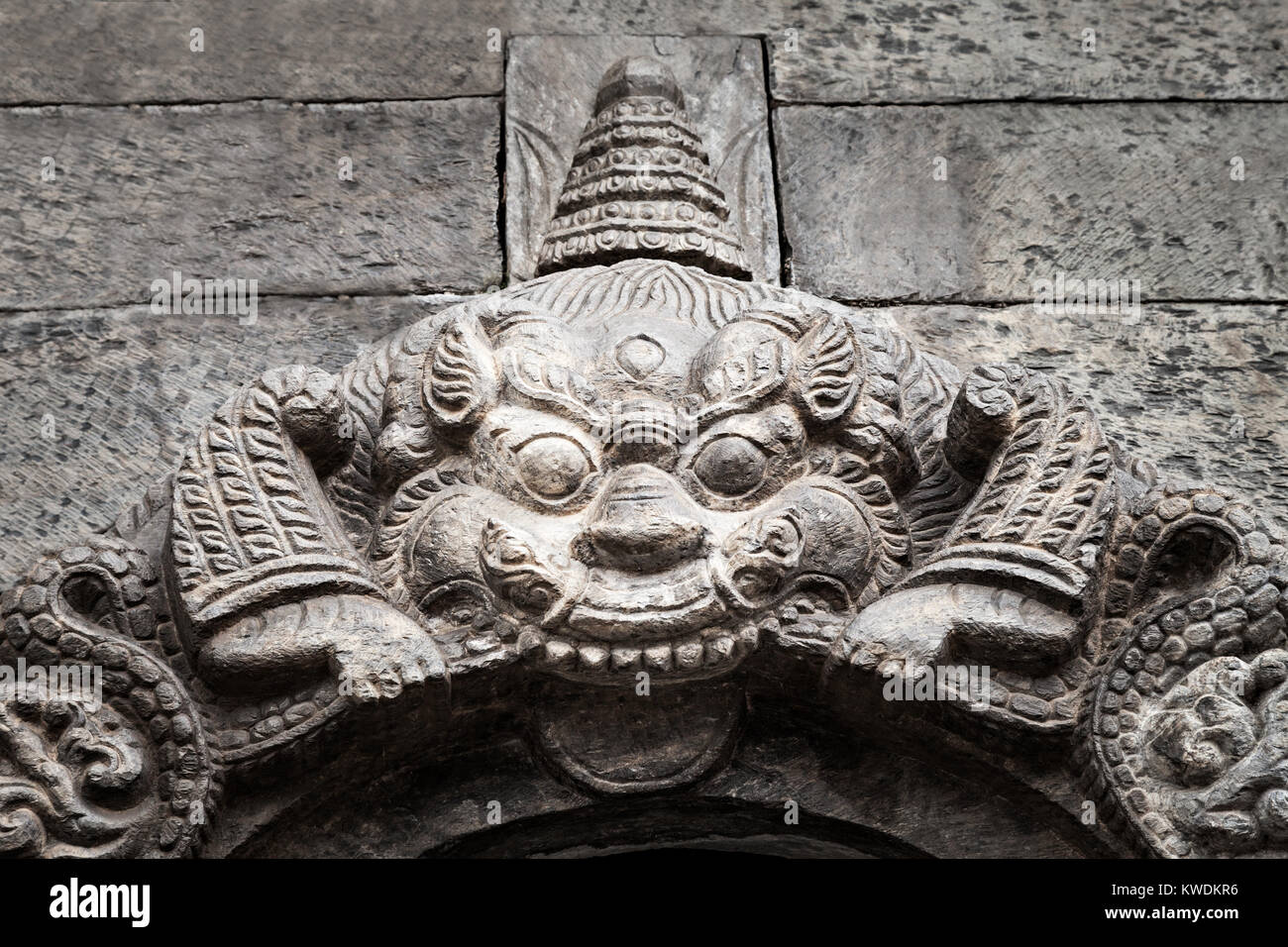 Hindu monster, decoration on Pashupatinath temple, Kathmandu Stock ...