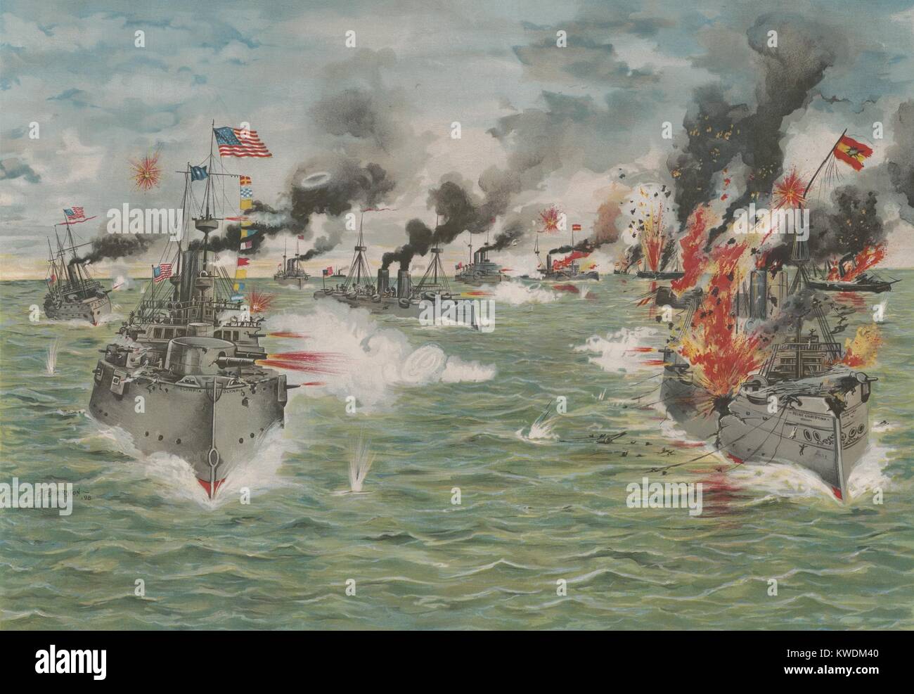 US Asiatic Squadron delivers the last broadside to the Spanish Pacific ...