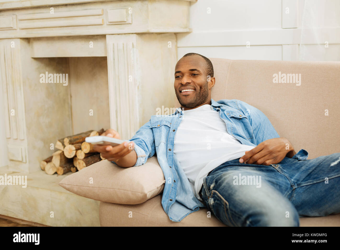 Vigorous man relaxing and enjoying his weekend Stock Photo - Alamy