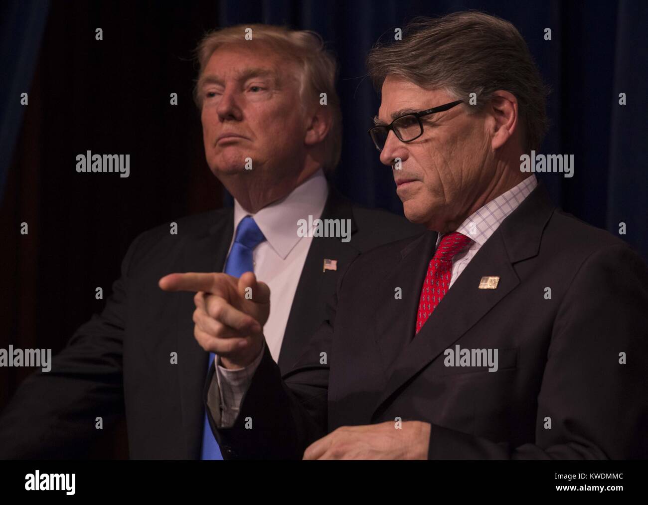 President Donald Trump and Secretary of Energy, Rick Perry, June 29 ...