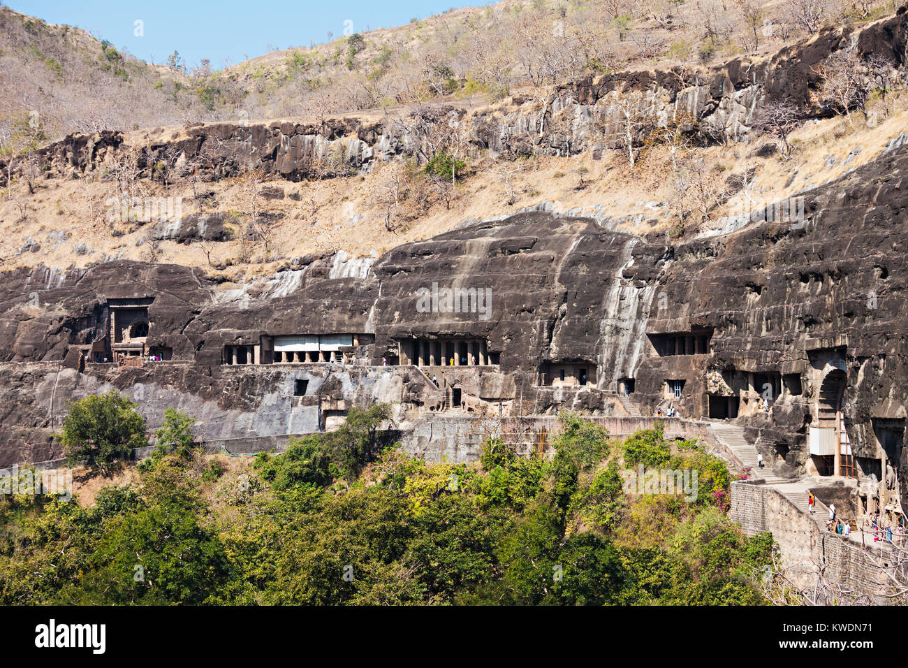 Ajanta caves near Aurangabad, Maharashtra state in India Stock Photo ...