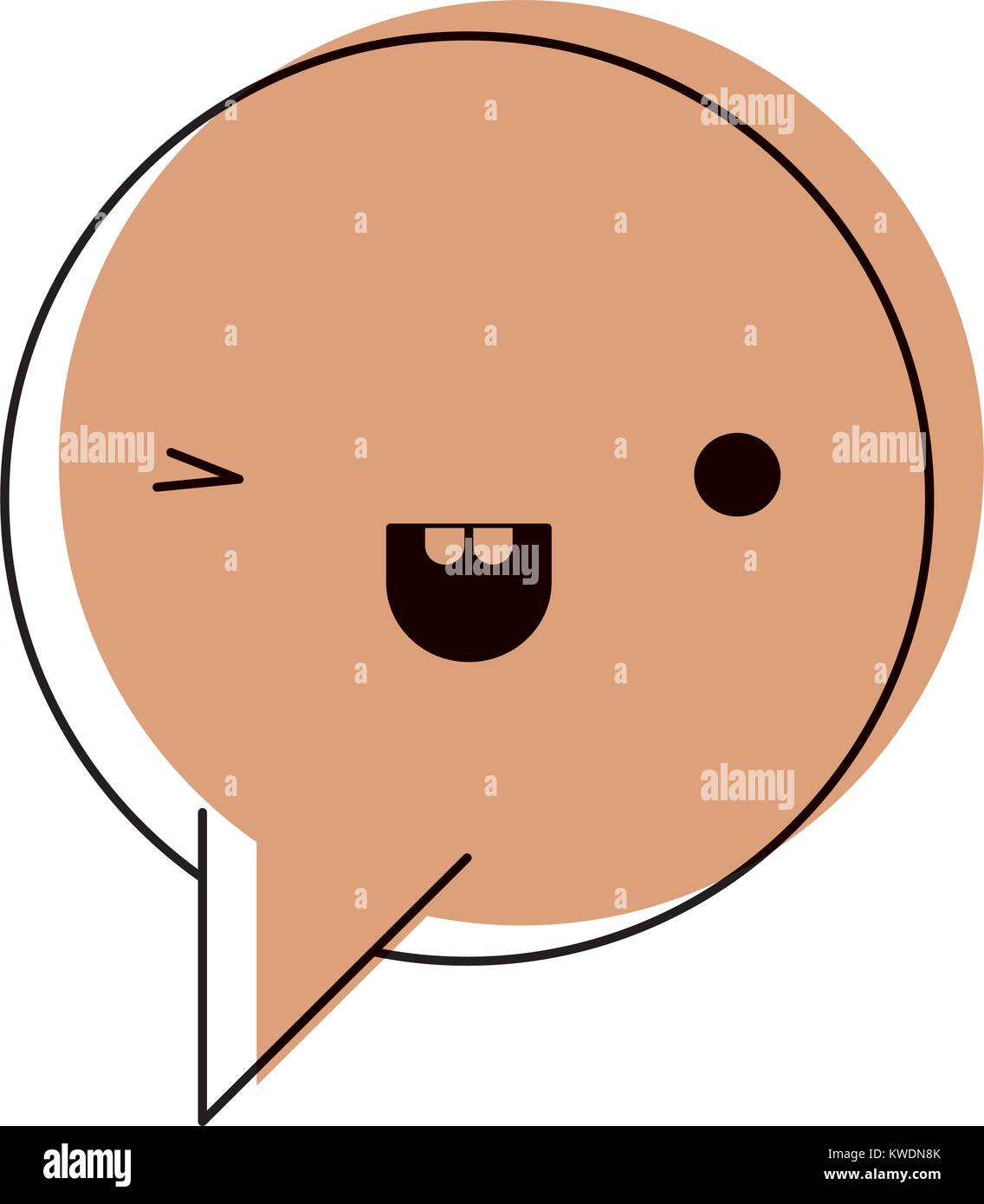 kawaii circular dialogue speech with tail in watercolor silhouette ...