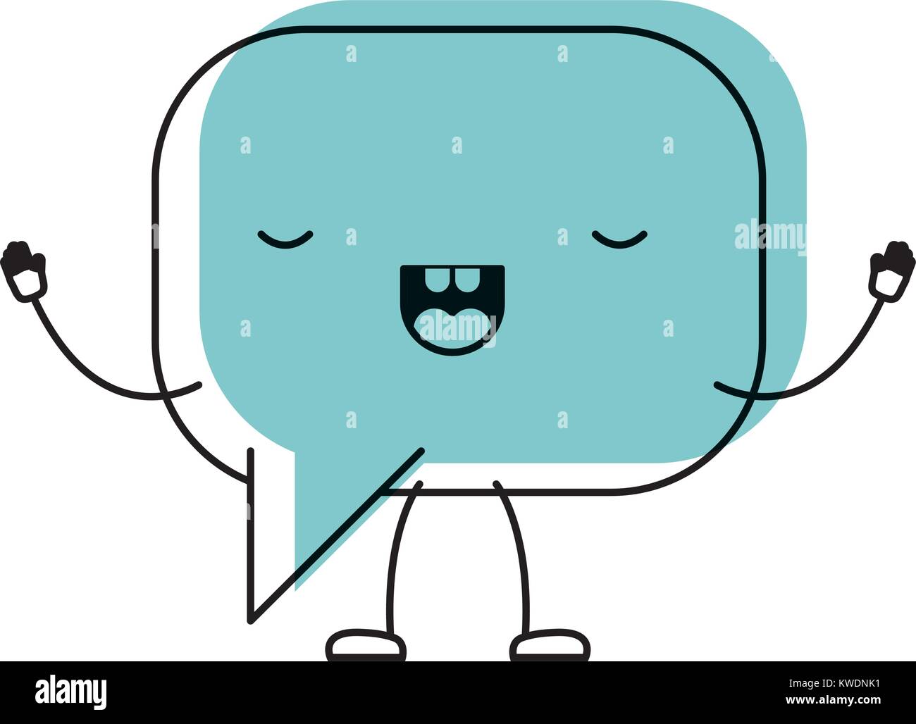 animated kawaii square dialogue speech and rounded with tail in ...