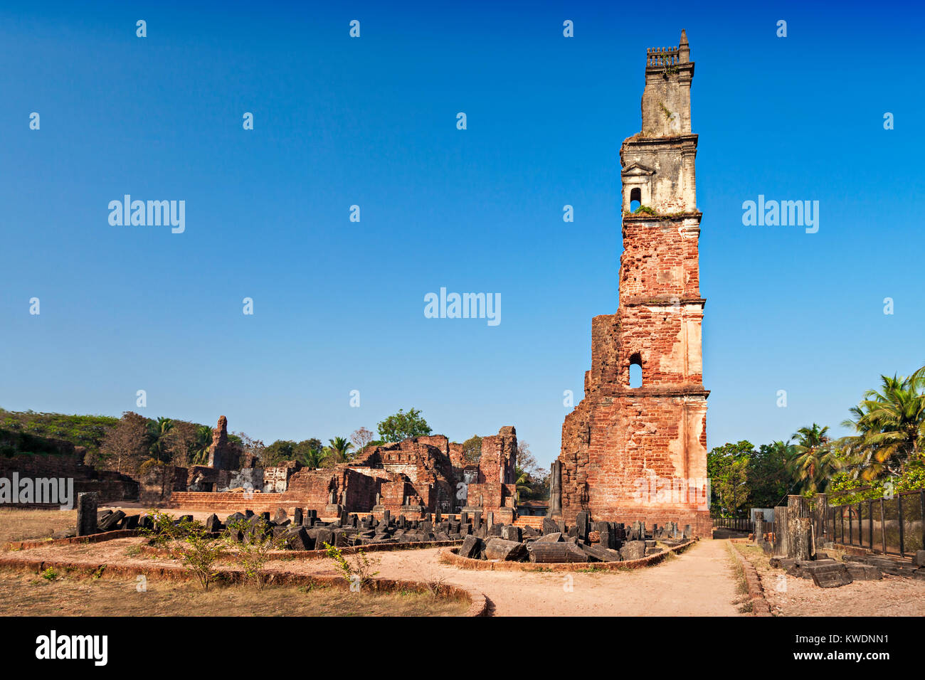 Augustine ruins in Old Goa, Goa state, India Stock Photo - Alamy