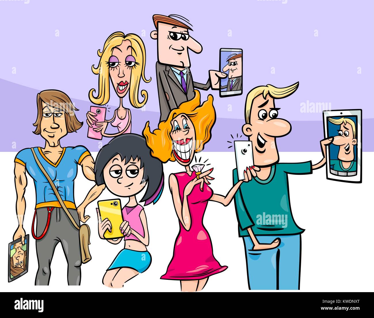 Caricature self portrait Stock Vector Images - Alamy