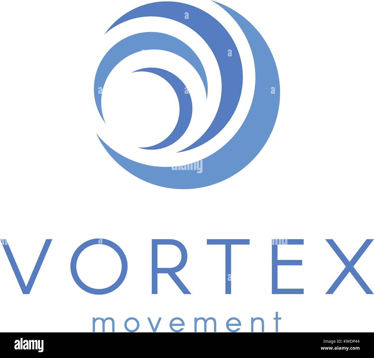 Abstract blue color wave, vortex vector logo, water new technology icon ...