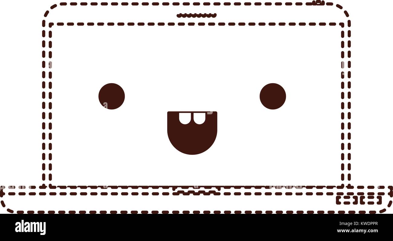 Laptop icon kawaii technology vector hi-res stock photography and ...