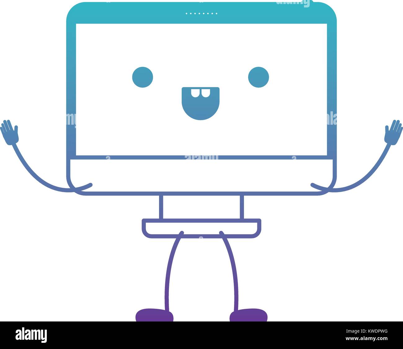 Japanese office with monitor Stock Vector Images - Alamy