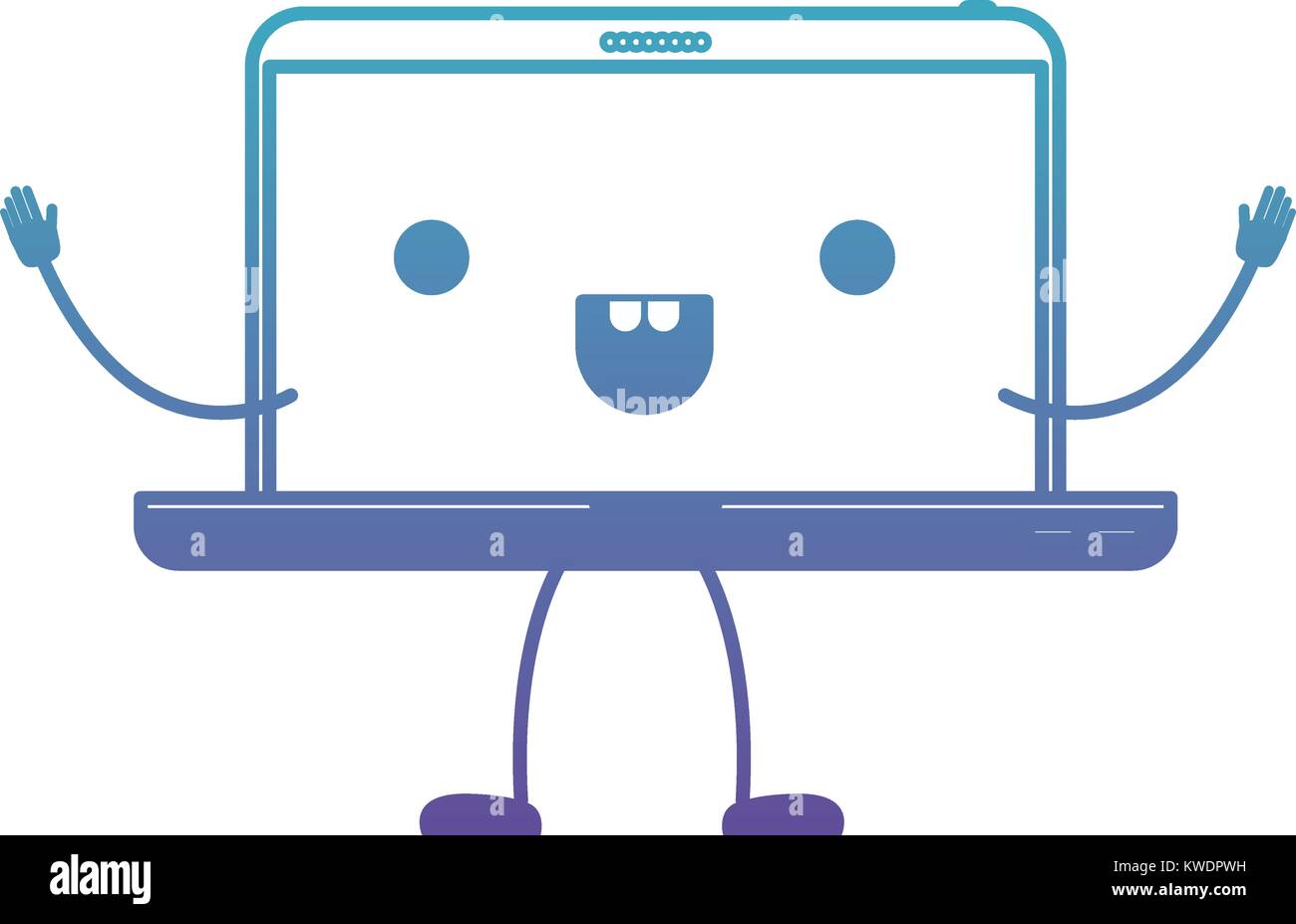 Laptop icon kawaii technology vector hi-res stock photography and ...
