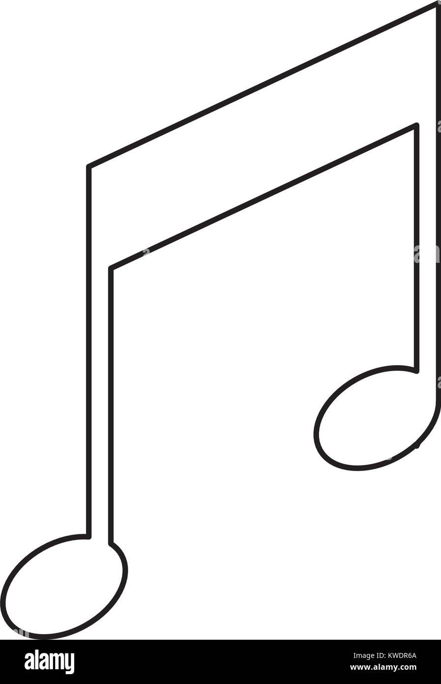 musical note icon in monochrome silhouette Stock Vector Image & Art - Alamy