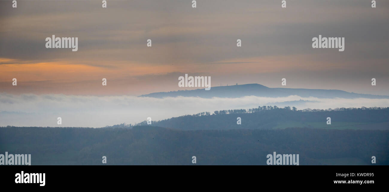 Clee hills, sunrise, mist Stock Photo - Alamy