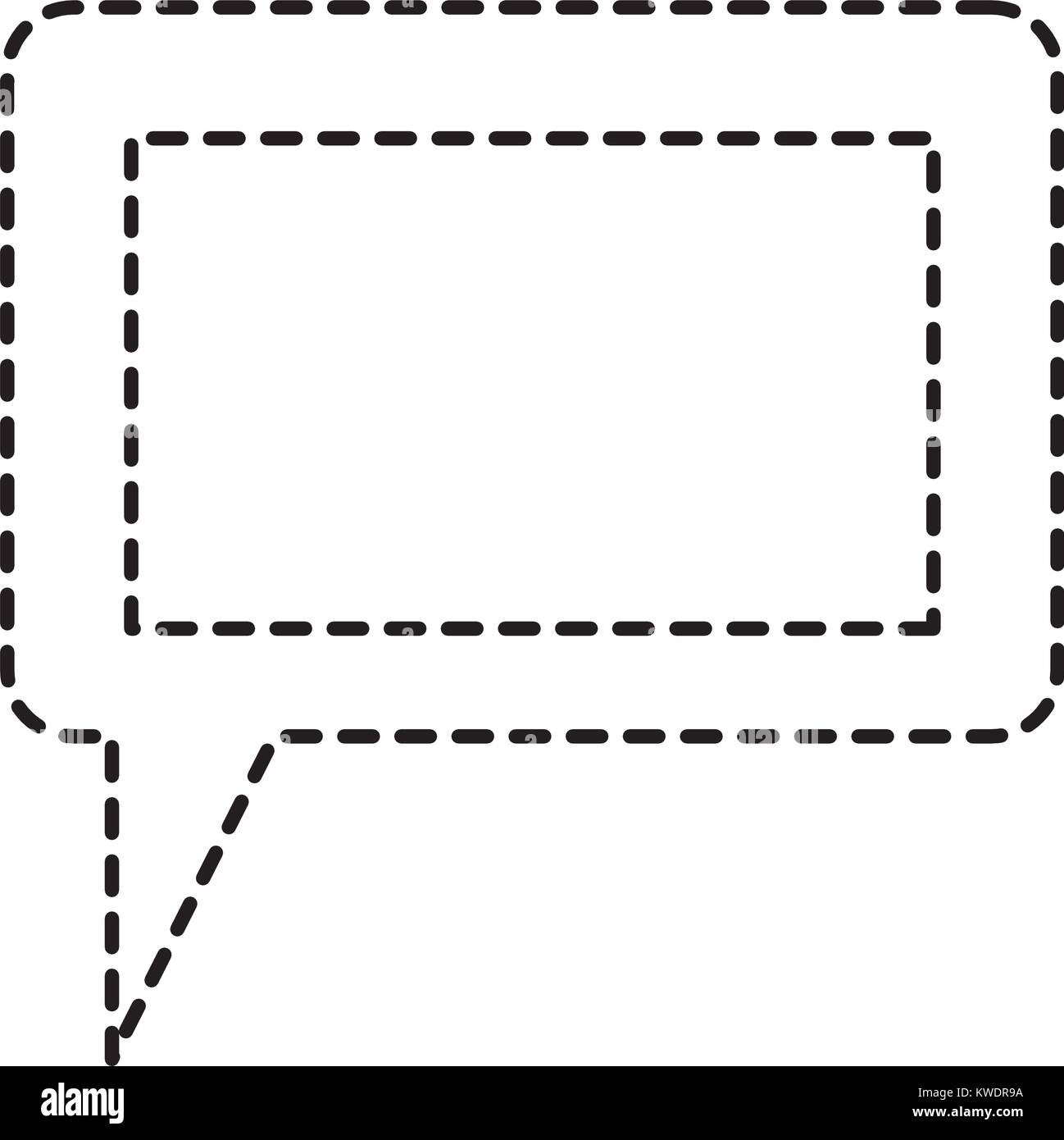 dialogue box icon with tail and frame in monochrome dotted silhouette ...