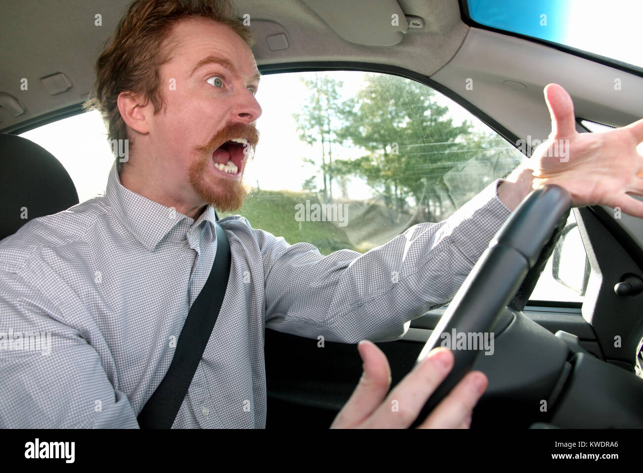 mad driver in a car Stock Photo - Alamy