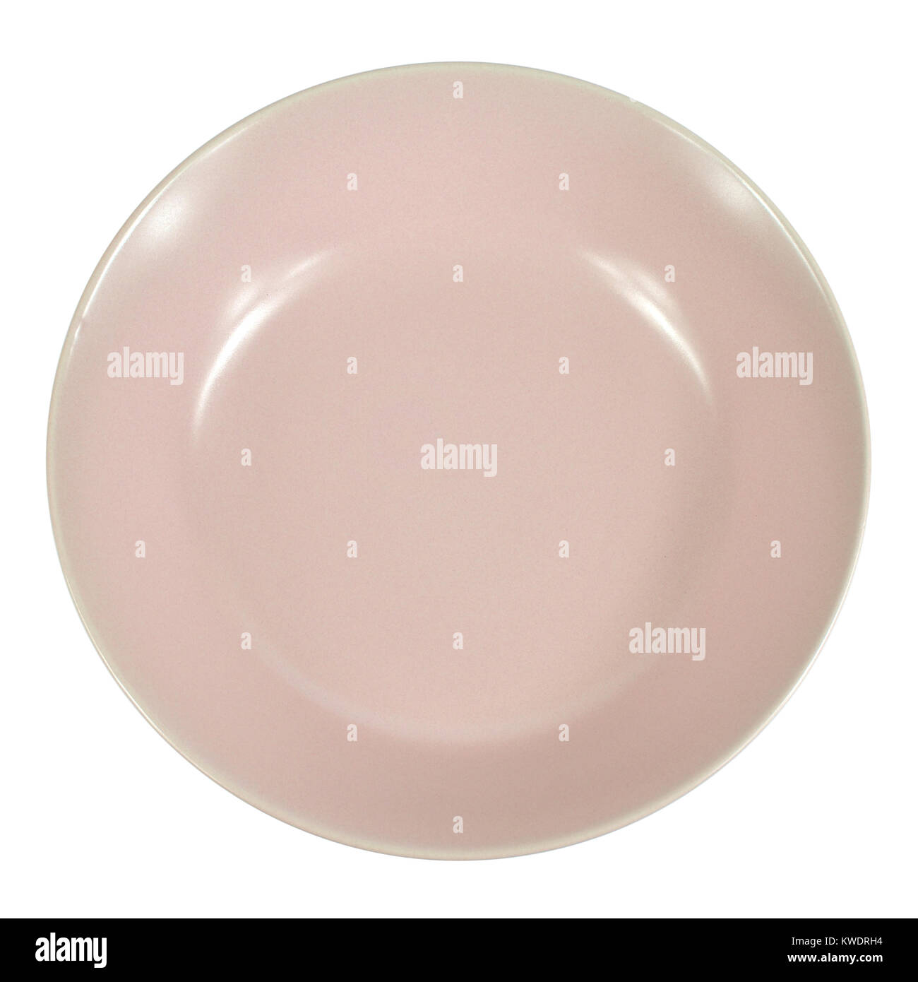 Top view on round pink porcelain plate isolated on white Stock Photo ...