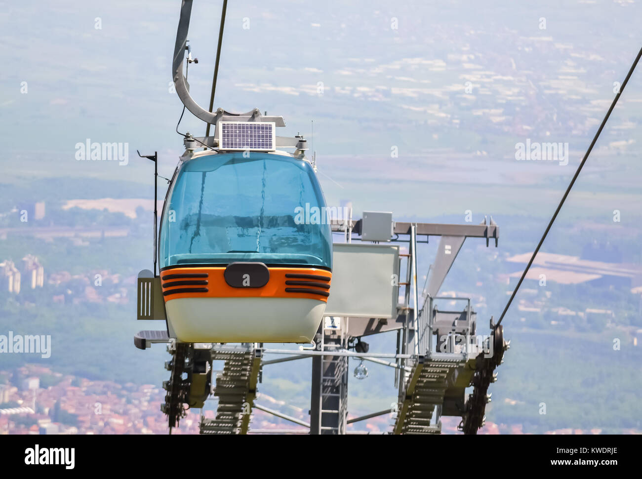 Closeup of a cable car and the mechanism in the background Stock Photo ...