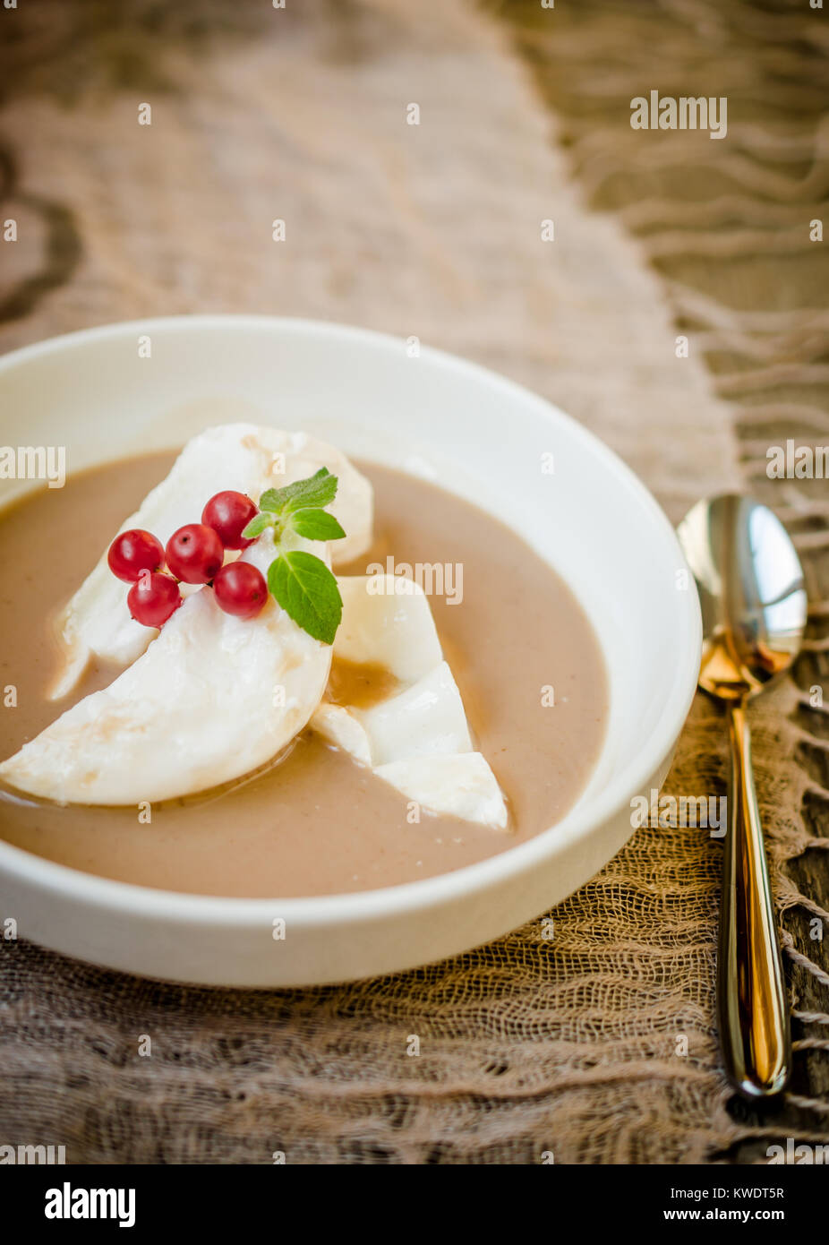 Floating island dessert Stock Photo - Alamy