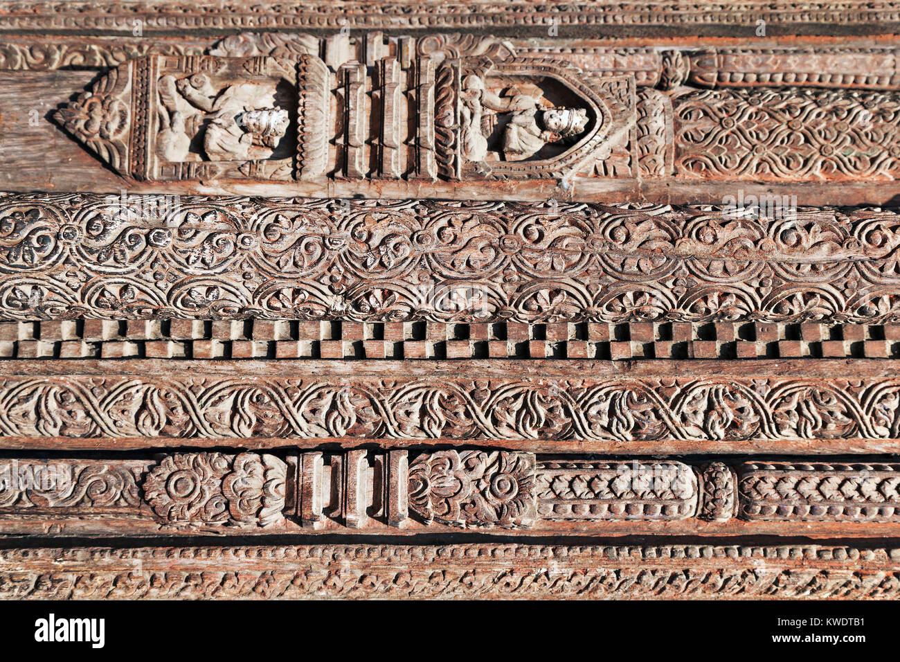 KATMANDU, NEPAL - APRIL 16: Temple elements on Durbar square on April ...