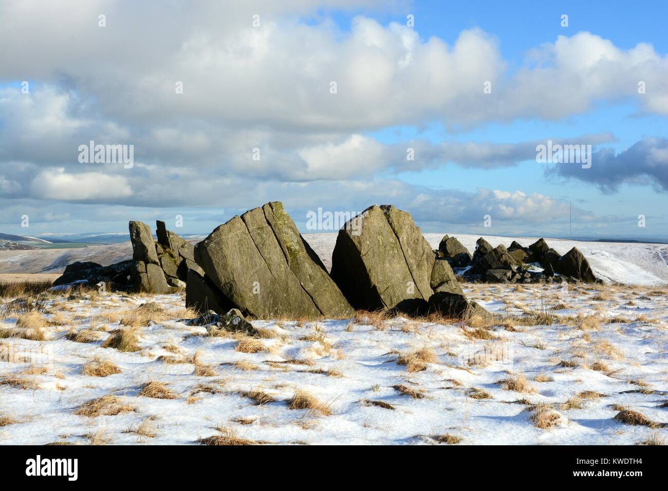 Cerrig Marchogion bluestones dolerite granite outcrops Preseli Hills ...