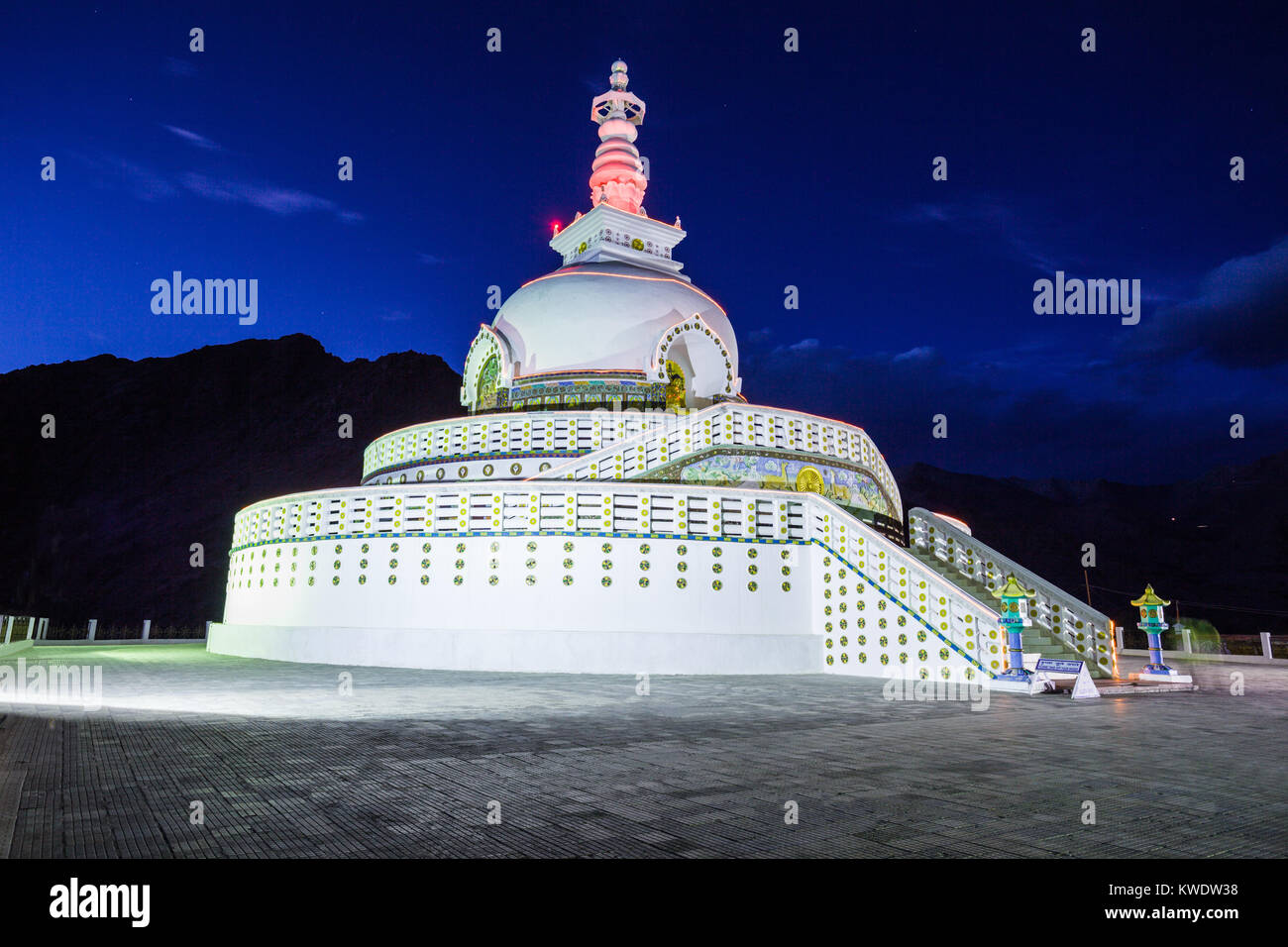 Shanti stupa night hi-res stock photography and images - Alamy