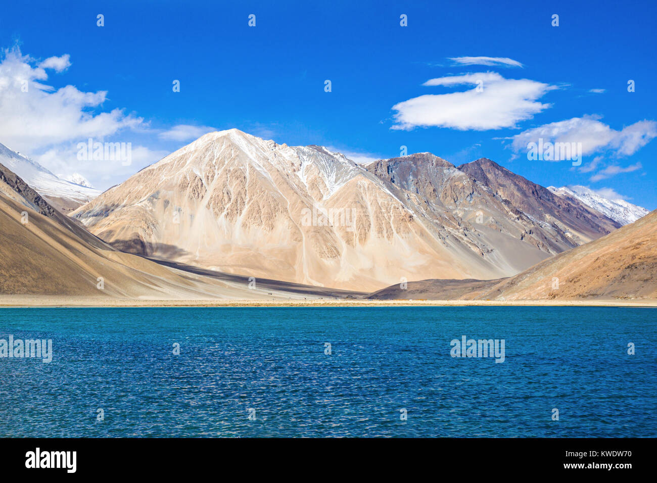 Pangong Lake, is an endorheic lake in the Himalayas Stock Photo - Alamy