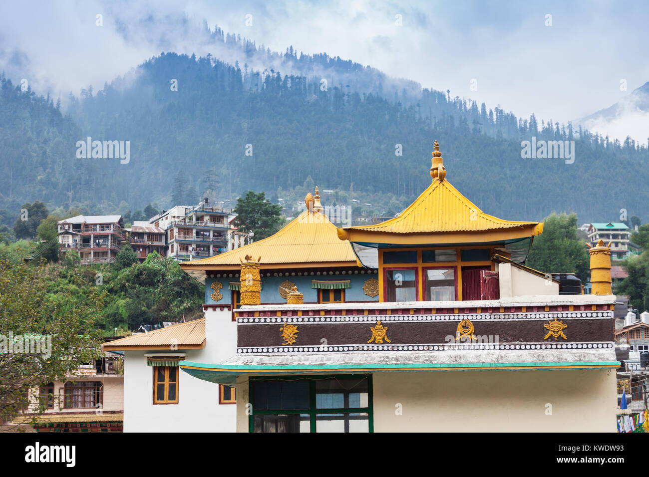 Tibetan monastery in Manali town, Himalaya, India Stock Photo - Alamy