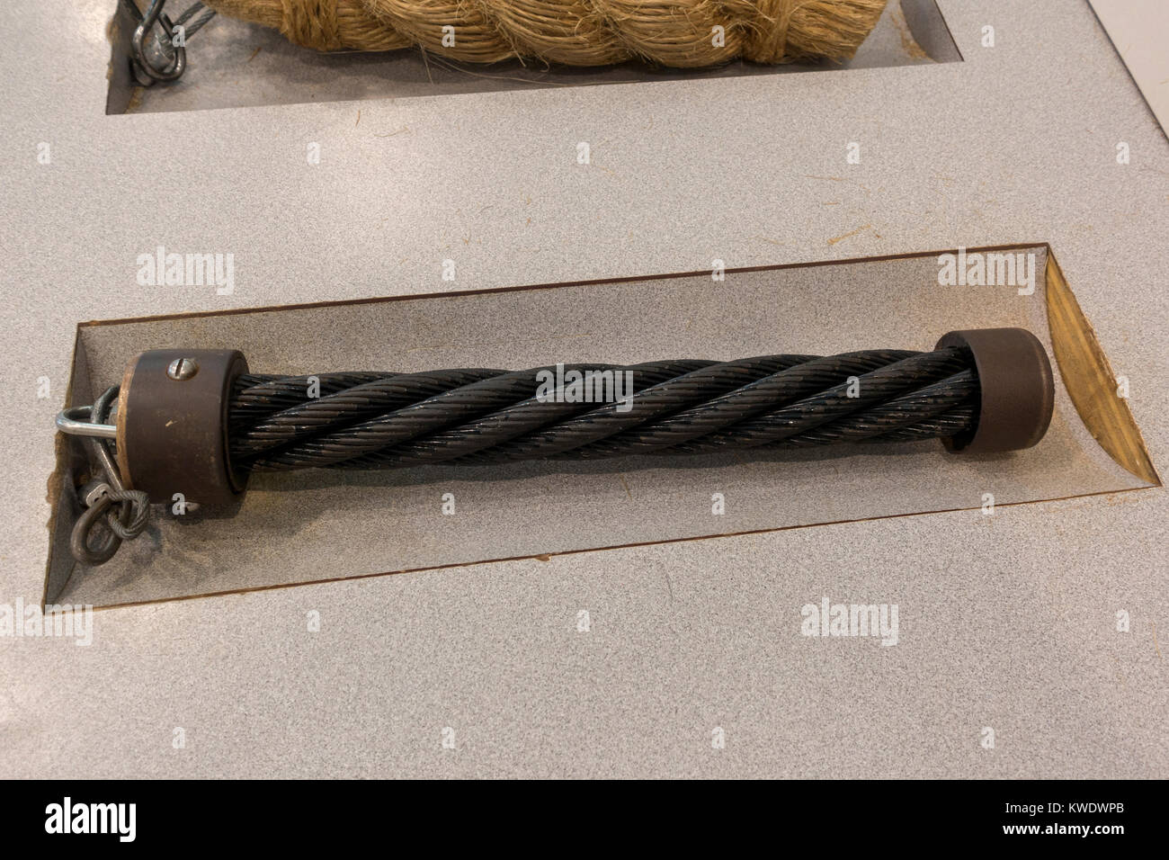 Metal wire section on display in the Allegheny Portage Railroad ...