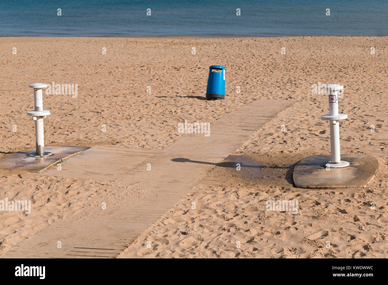 Showers to wash your feet and remove the sand on the beach Stock Photo ...