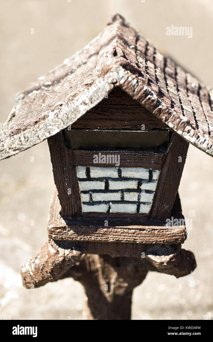 A wooden mailbox looks like a house Stock Photo - Alamy
